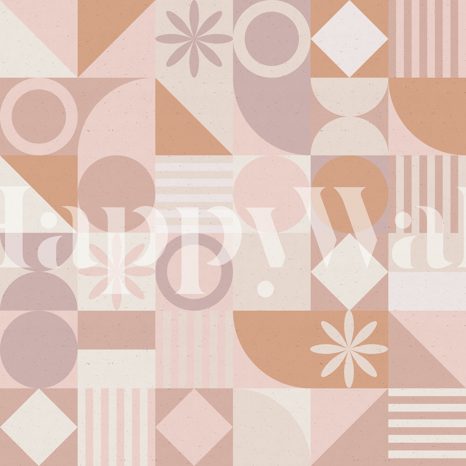 Neutral Geometry Wallpaper - Modern Geometric Design | Happywall