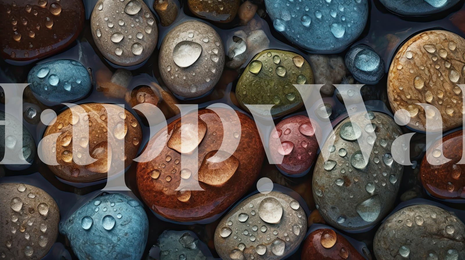 Colorful Pebbles Textured Wallpaper