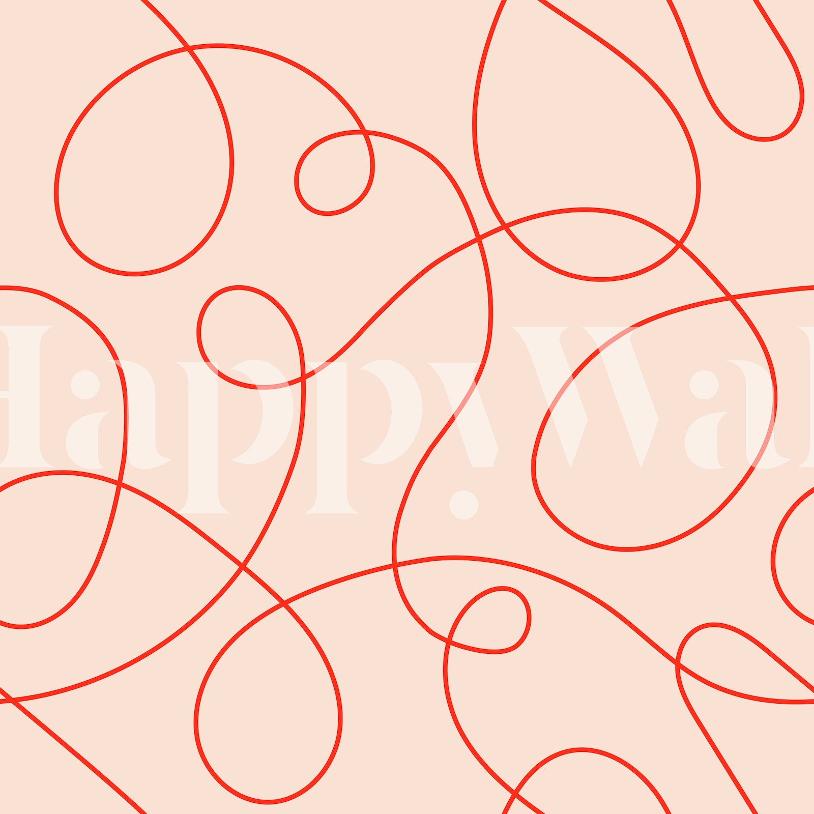 Curvy Red Line Wallpaper for Modern Decor