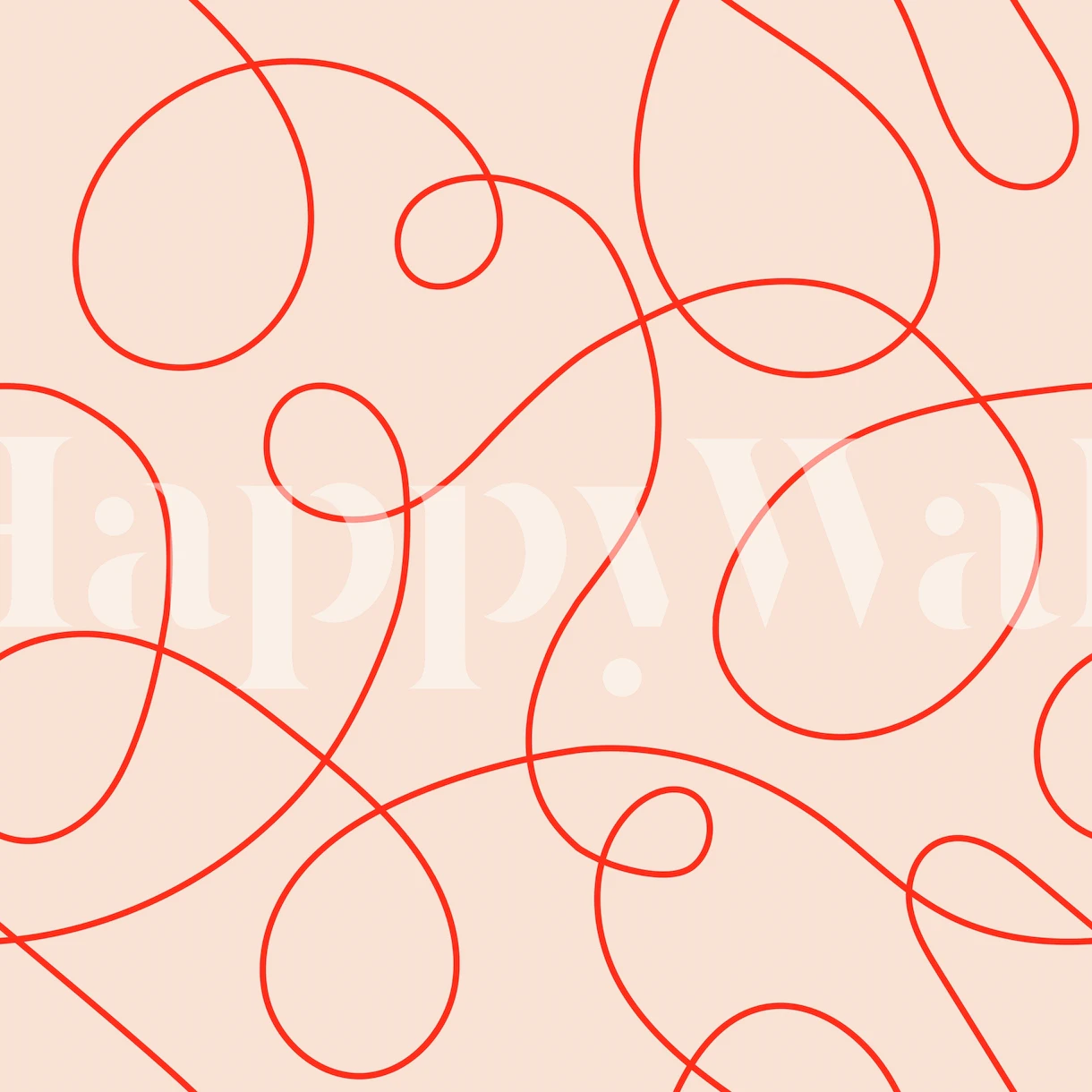 Curvy Red Lines Wallpaper | Buy Online from Happywall