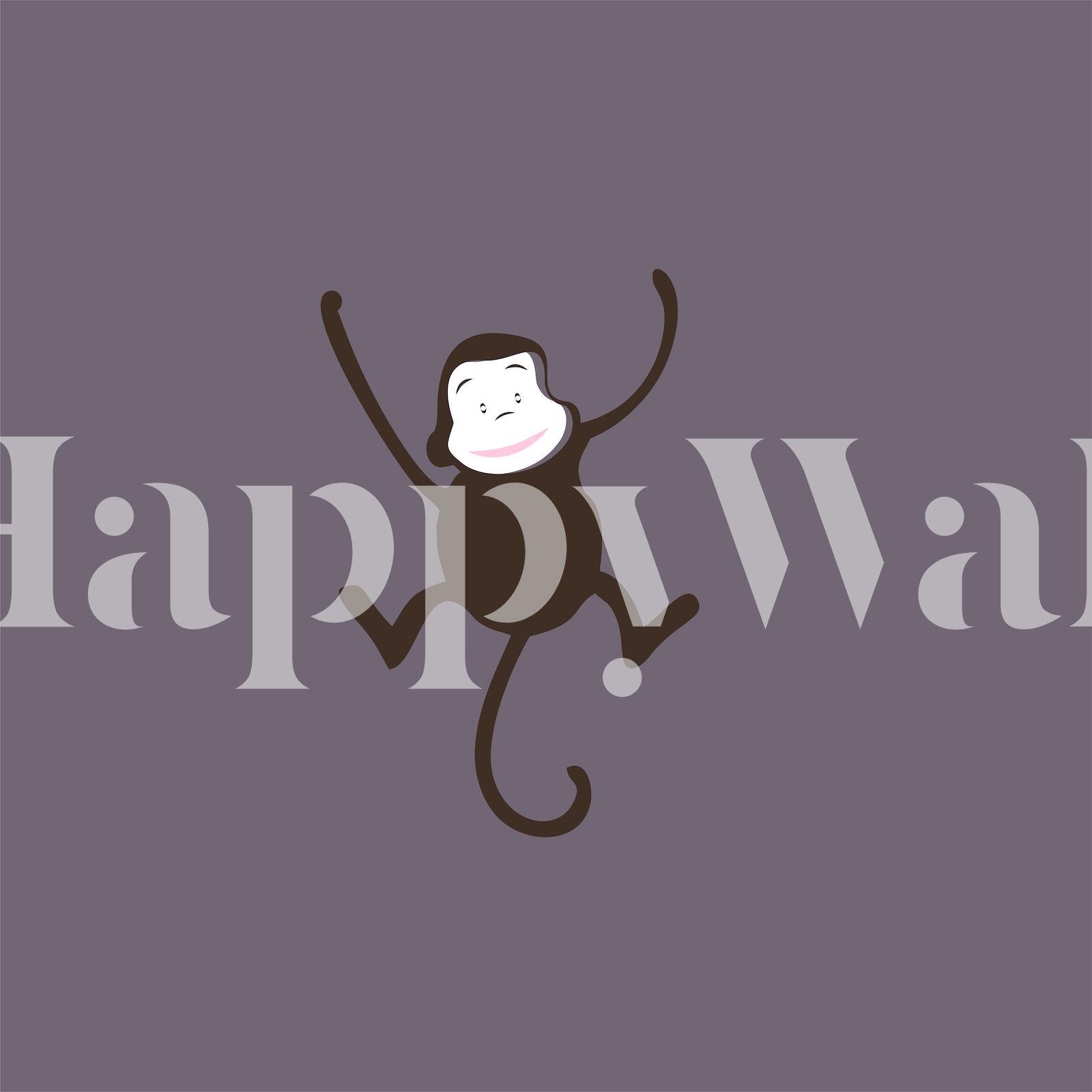 Plum Monkey Dark Print Wallpaper - Happywall