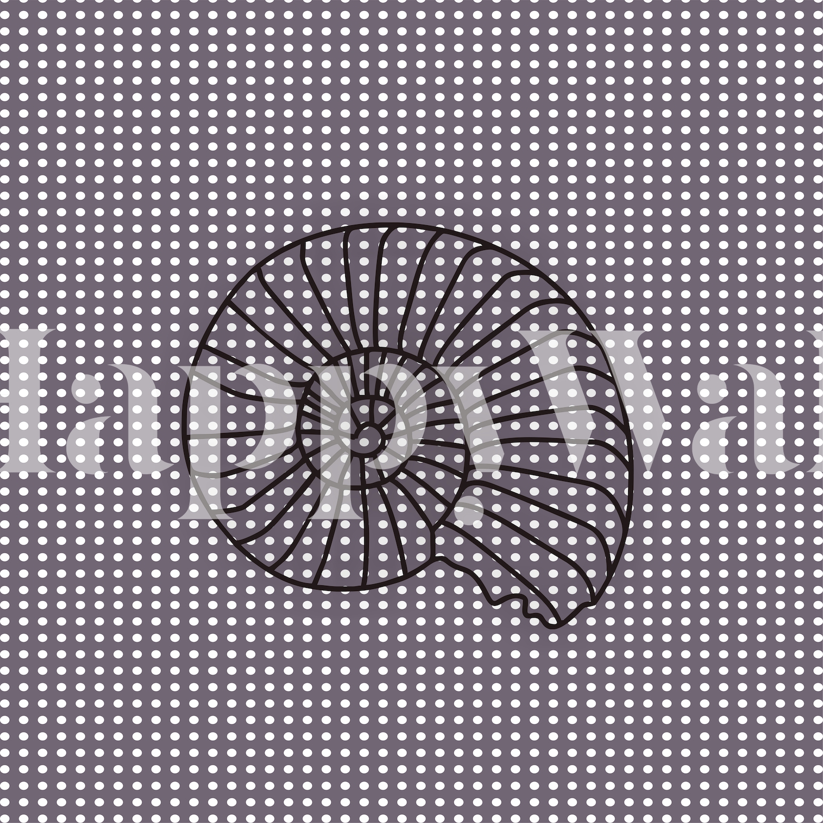 Graphite Polka Dot Seashell Wallpaper