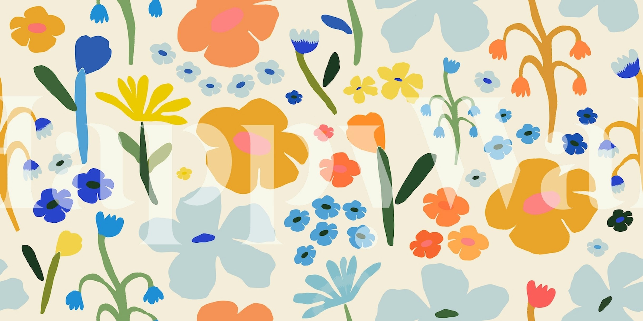 Kids Florals Wallpaper - Floral Pattern for Children's Room | Happywall
