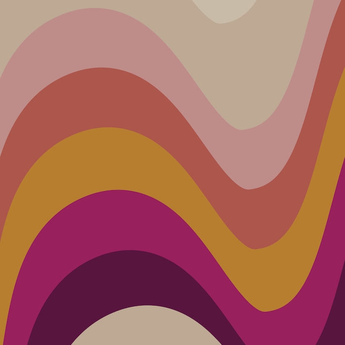 Retro Boho Wave Wallpaper in Warm Earthy Tones