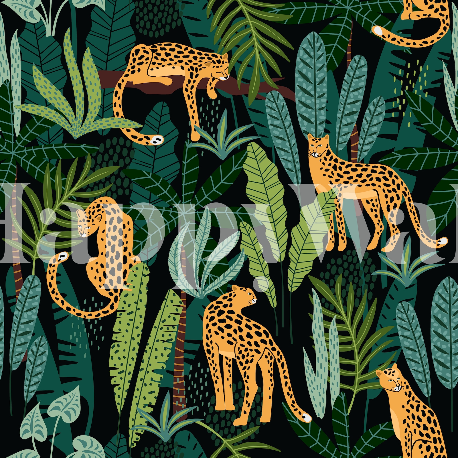 Leopard Jungle Wallpaper for Living Room Decor