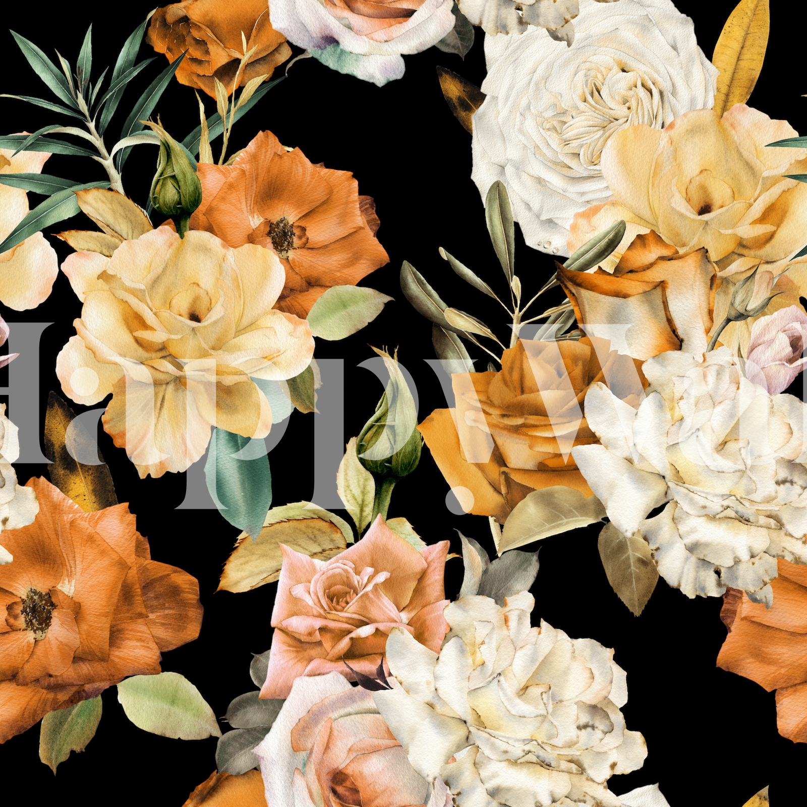 Vintage Floral Pattern Wallpaper - Buy Online at Happywall