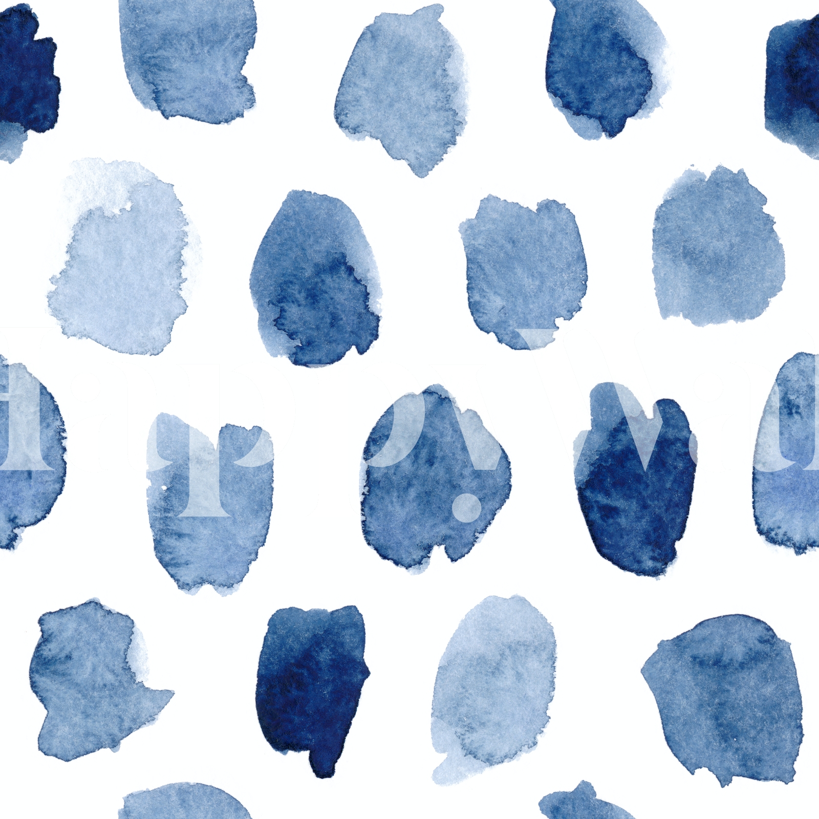 Blue Watercolor Dots Wallpaper | Happywall