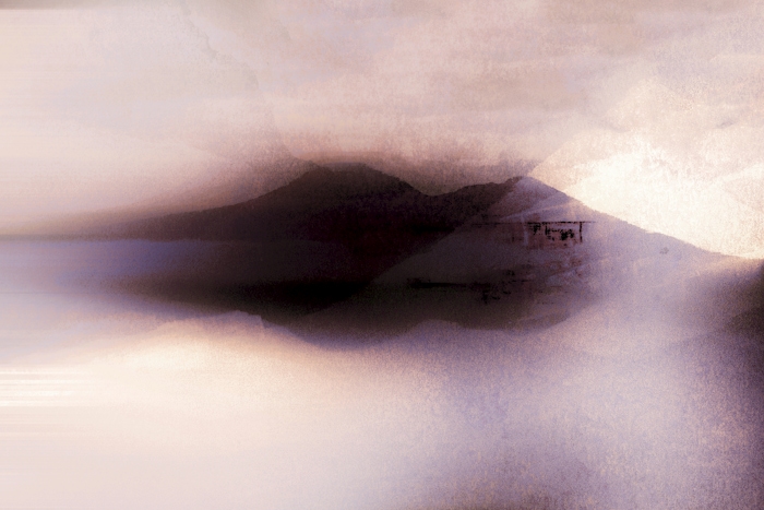 Japandi Mountain Landscape Wallpaper