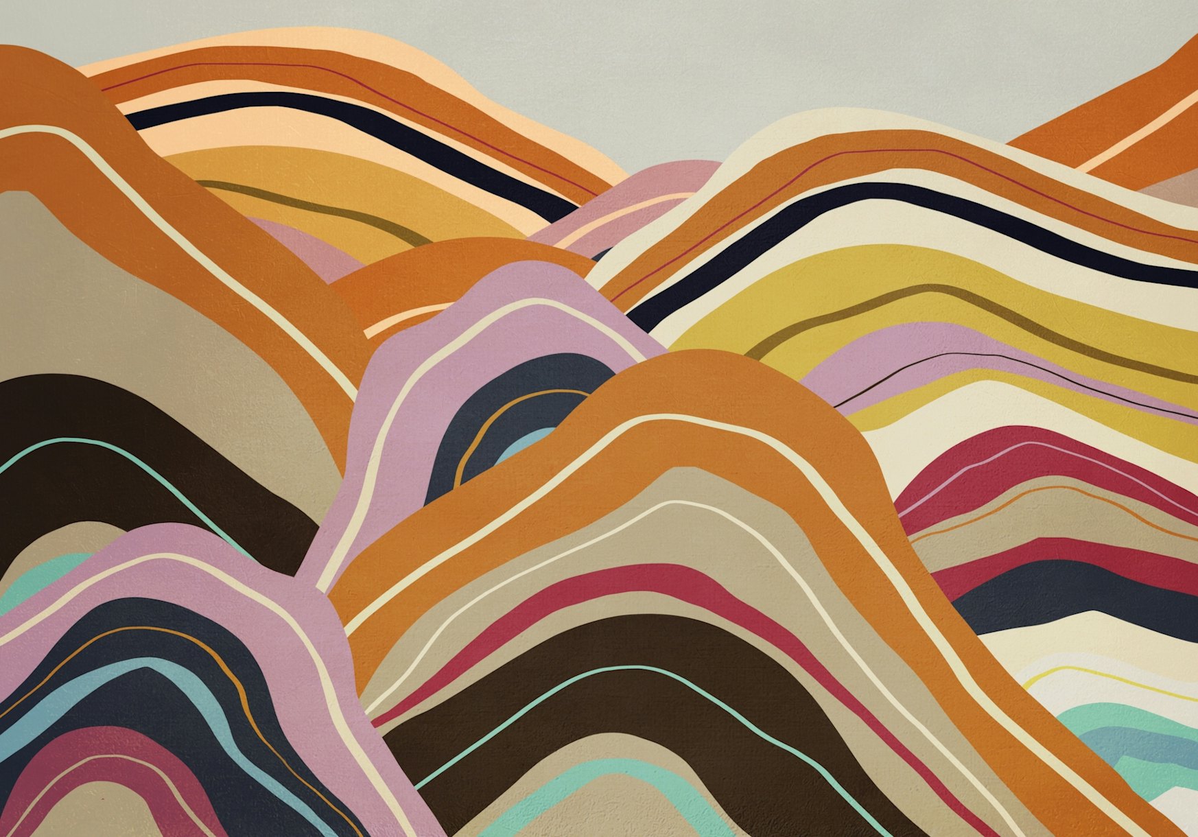 Psychedelic Mountains Wallpaper | Happywall