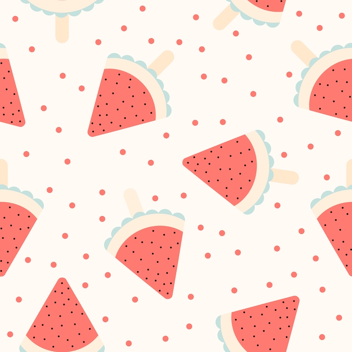 Red Watermelon Popsicle Dots Wallpaper