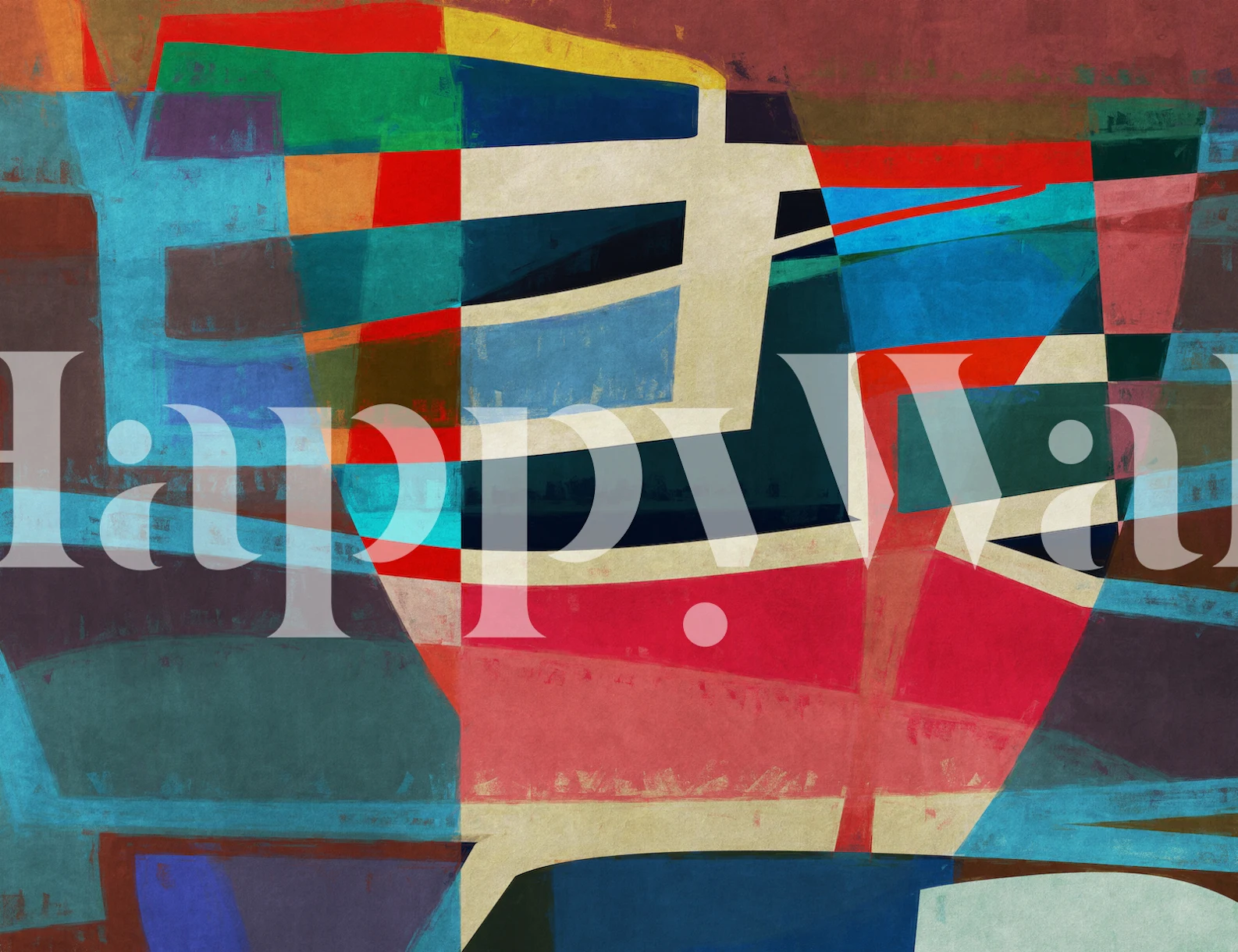 Patchwork Tulip Wallpaper - Elegant and Modern Wall Decor | Happywall