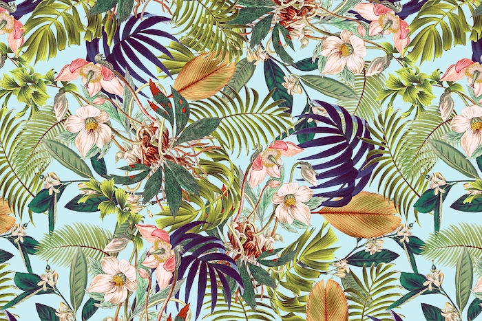Tropical Floral Wallpaper for Bedrooms