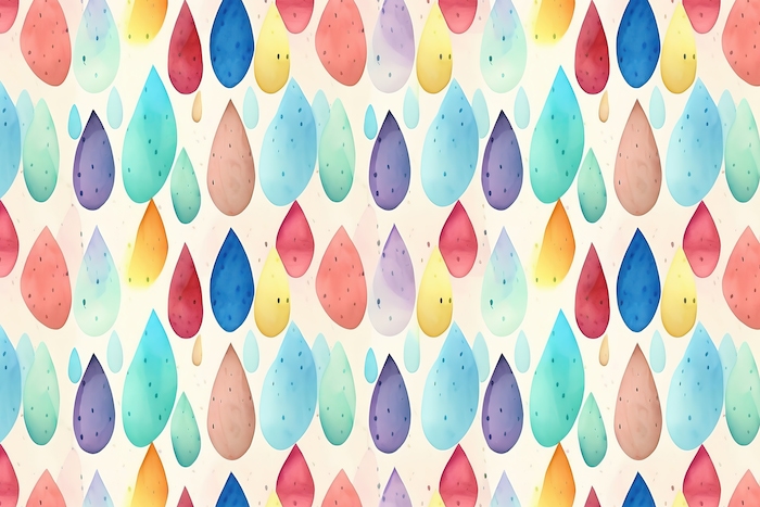 Colorful Watercolor Drop Wallpaper for Kids Room
