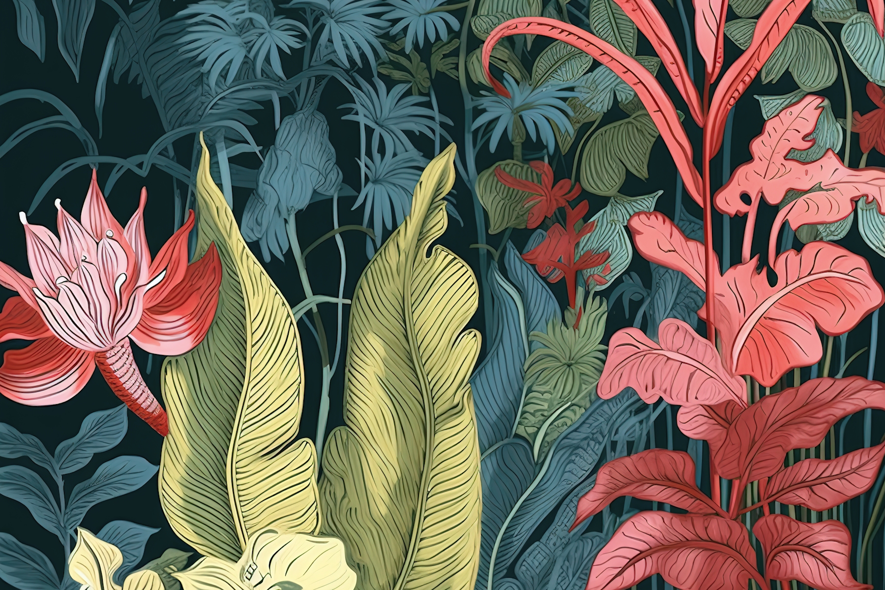 Night Colorful Flowers Wallpaper | Happywall