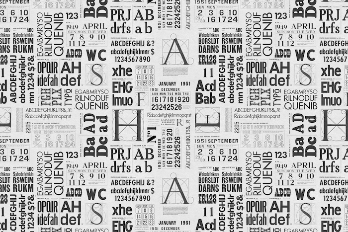 Old Print Typography Pattern Wallpaper - Vintage Style Wallpaper