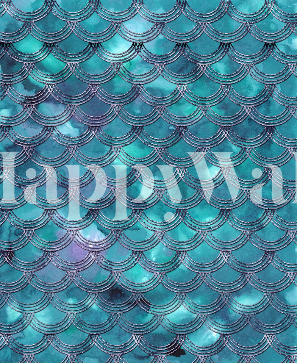 Teal Purple Mermaid Scales 1 wallpaper - Happywall