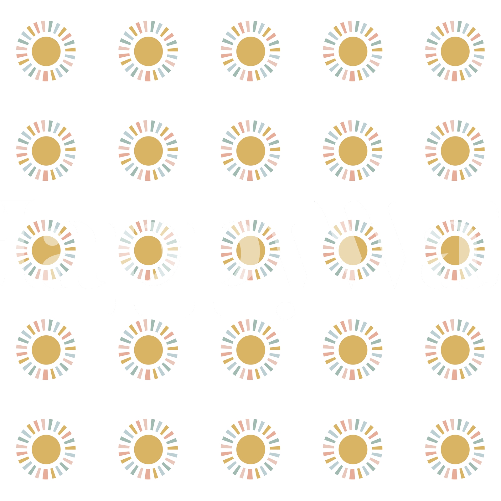 Colorful Sun Pattern Wallpaper for Bright Rooms