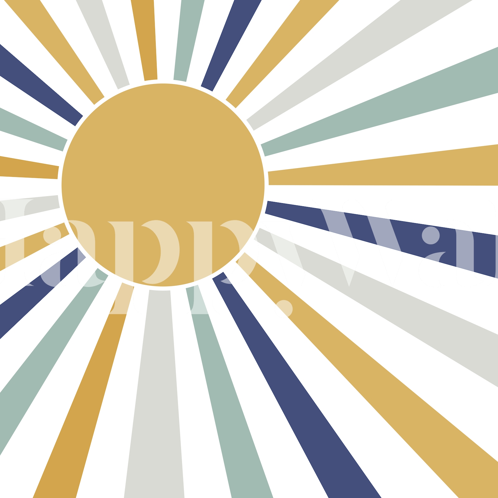 Sunbeam Geometric Wallpaper in Pastel Colors