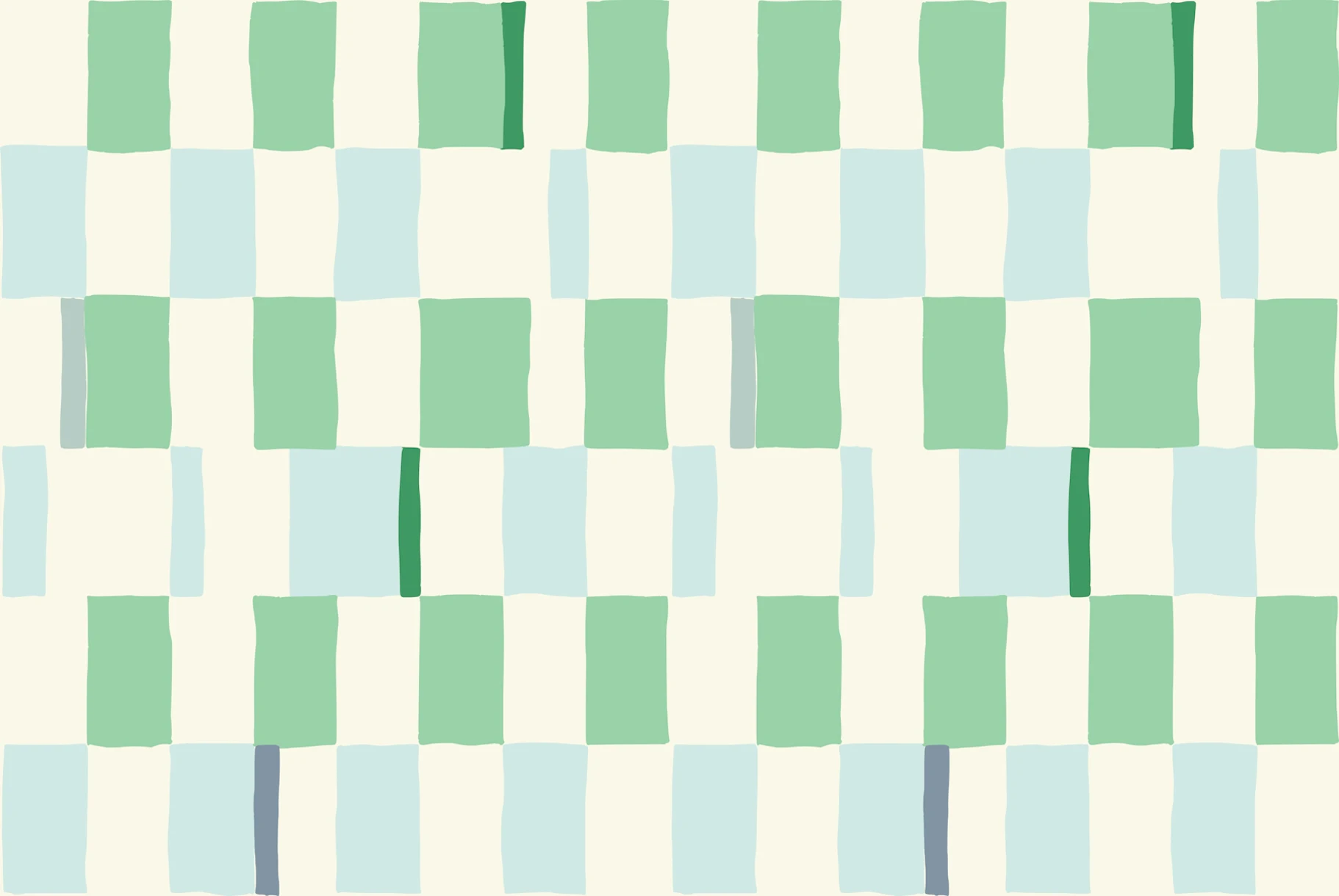 Refreshing Summer Check Handdrawn Mint Wallpaper | Happywall