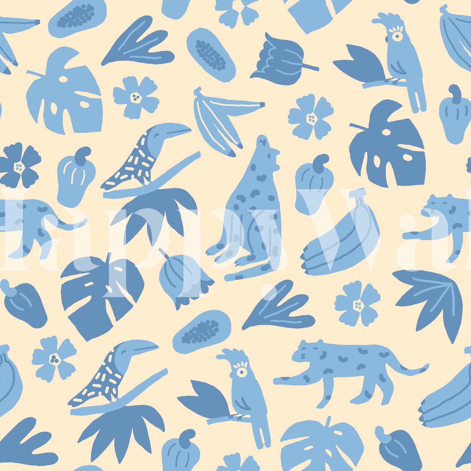 Blue Jungle Animal Wallpaper for Kids