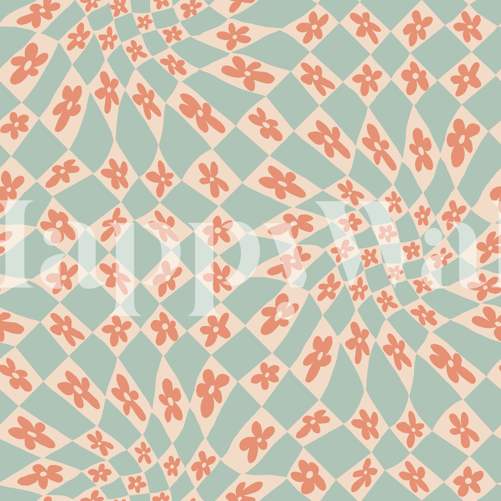 Checkered Daisy Wallpaper - Buy Online at Happywall.com