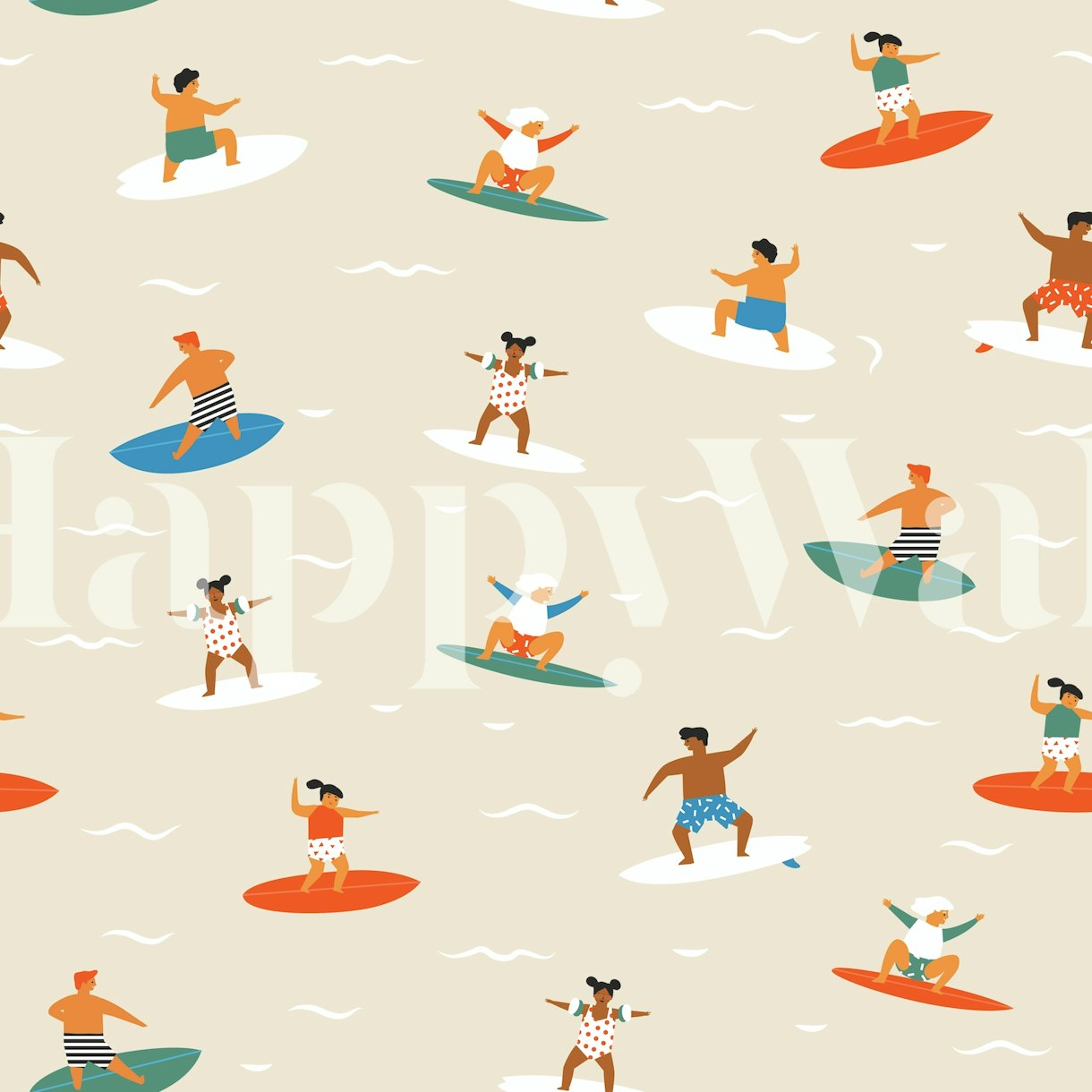 Surfing Kiddos Wallpaper | Happywall