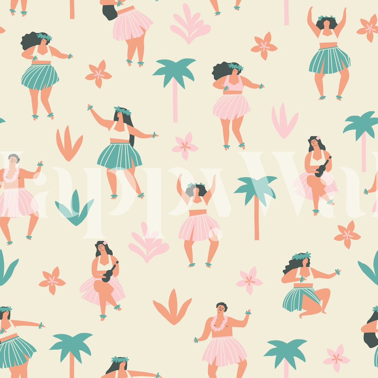 Hula dancers wallpaper - Free shipping | Happywall