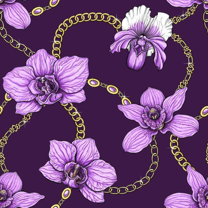 Violet Floral Chain Wallpaper