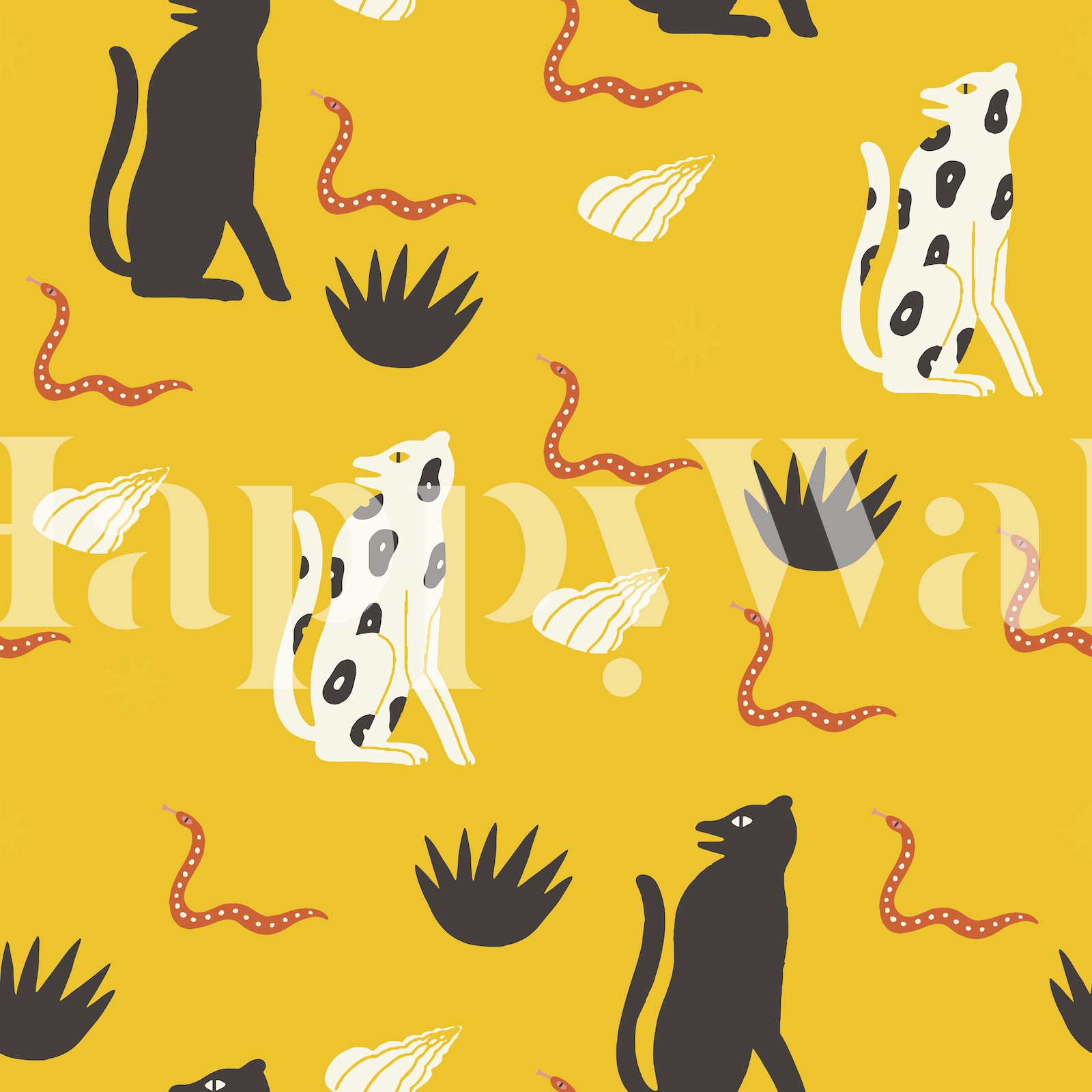 Yellow Cheetah Animal Print Wallpaper