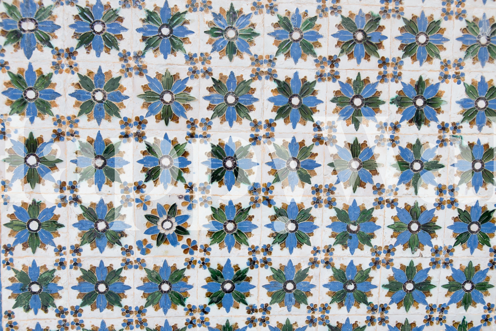 Spanish Floral Tile Wallpaper for Home Decor