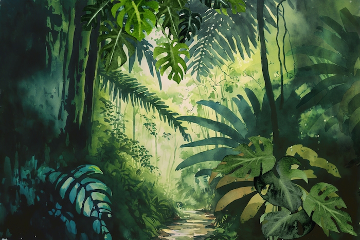 Lush Tropical Jungle Wallpaper for Living Room