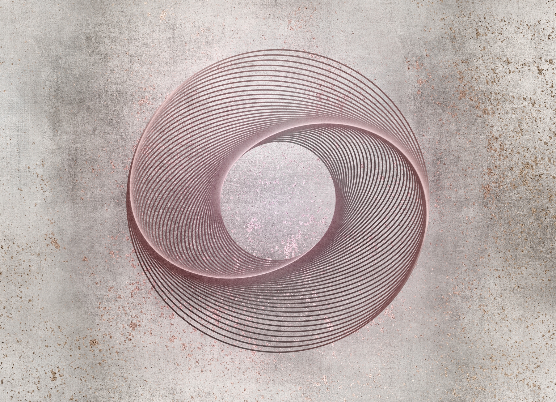 Rose Gold Line Art Circle wallpaper - Happywall