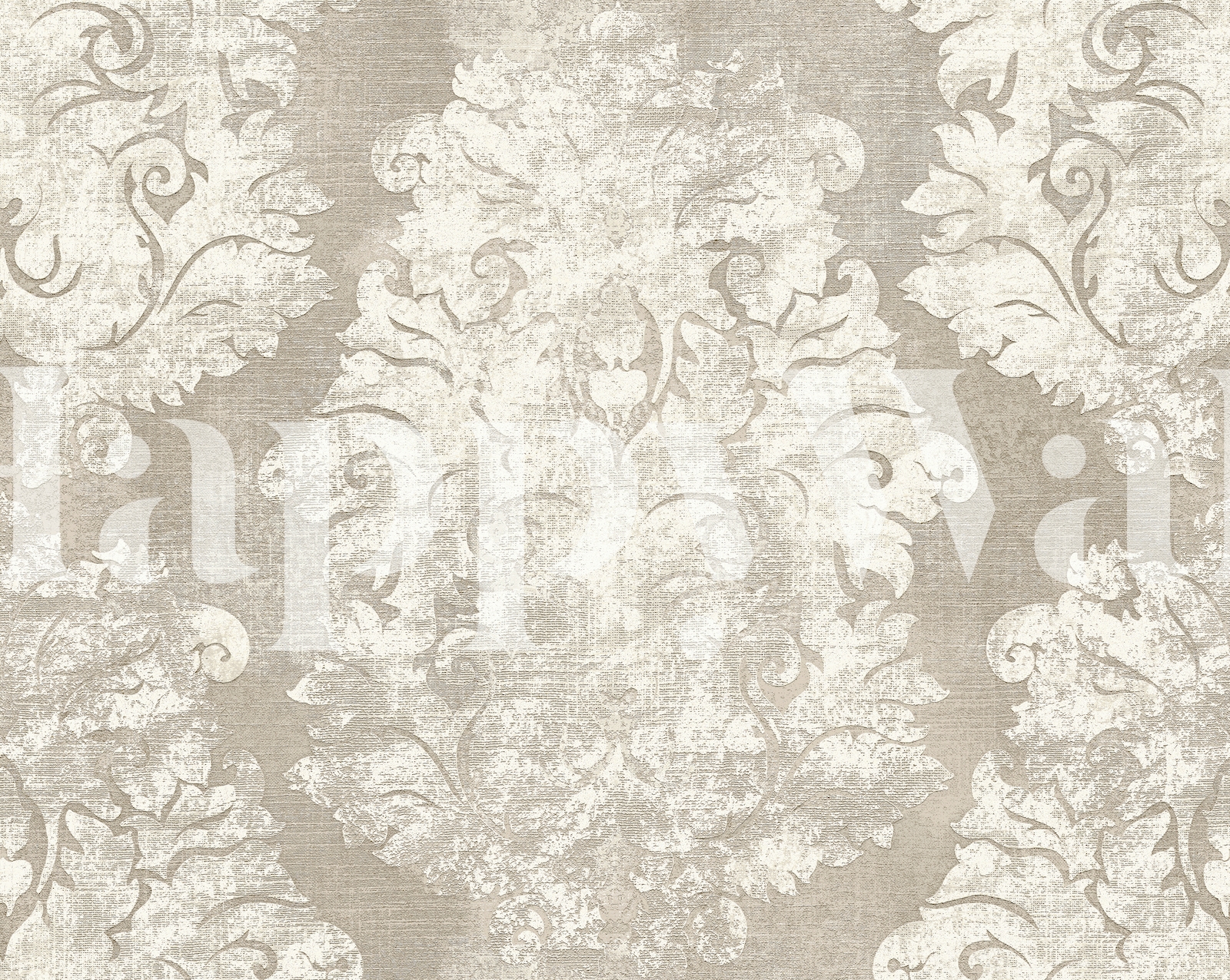 Antique Damask Pattern Beige Wallpaper - Buy Online | Happywall