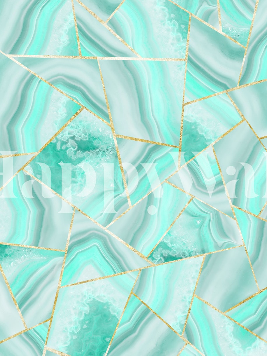 Soft Turquoise Geometric 1 Wallpaper | Buy Online | Happywall