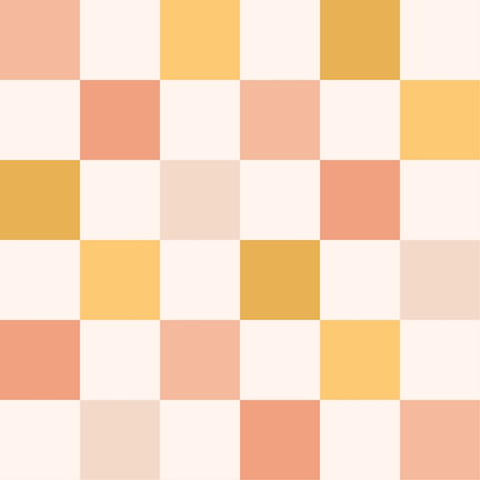 Boho Checkered Peach and Yellow Wallpaper