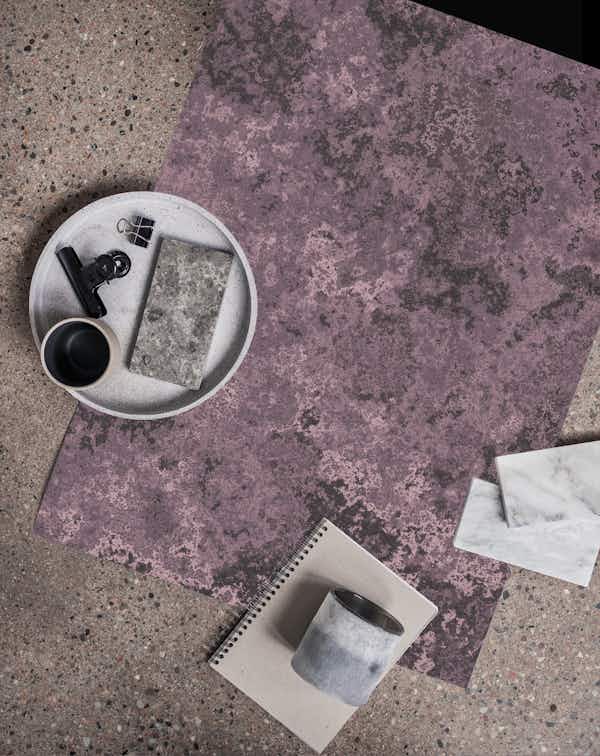 Subtle Moss Texture Moody Pink wallpaper - Free shipping | Happywall