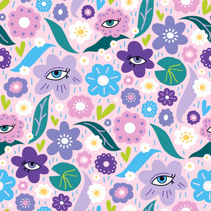 Wavy Flowers Wallpaper | Happywall