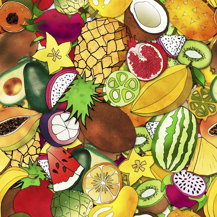 Tropical Fruit Wallpaper Fruity Wallpaper • Fun & Fresh Wallpaper