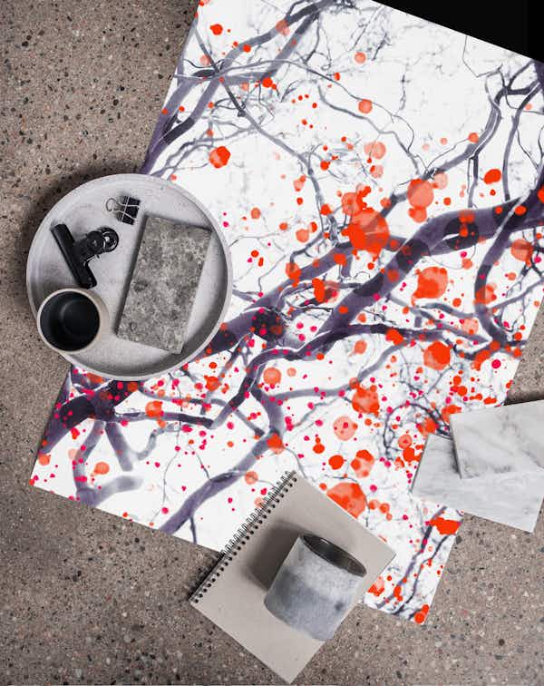 Fire Blossom Tree 4 wallpaper - Free shipping | Happywall