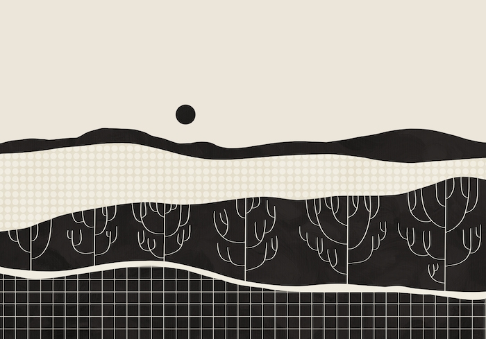 Retro Fusion Landscape 03 Wallpaper - Buy Online at Happywall