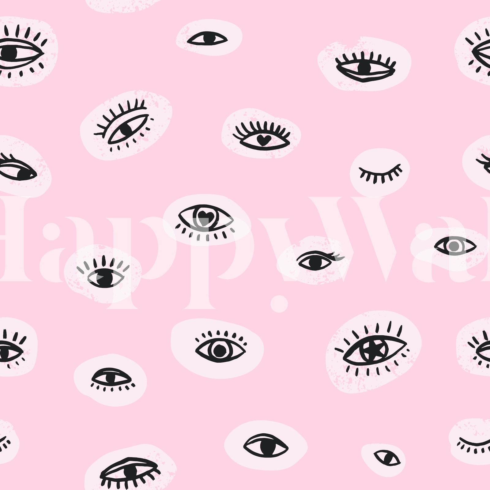 Brighten up your walls with Pink Eyes Wallpaper - Happywall