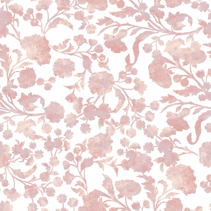 Textured Blush Pink Floral Pattern Wallpaper | Happywall