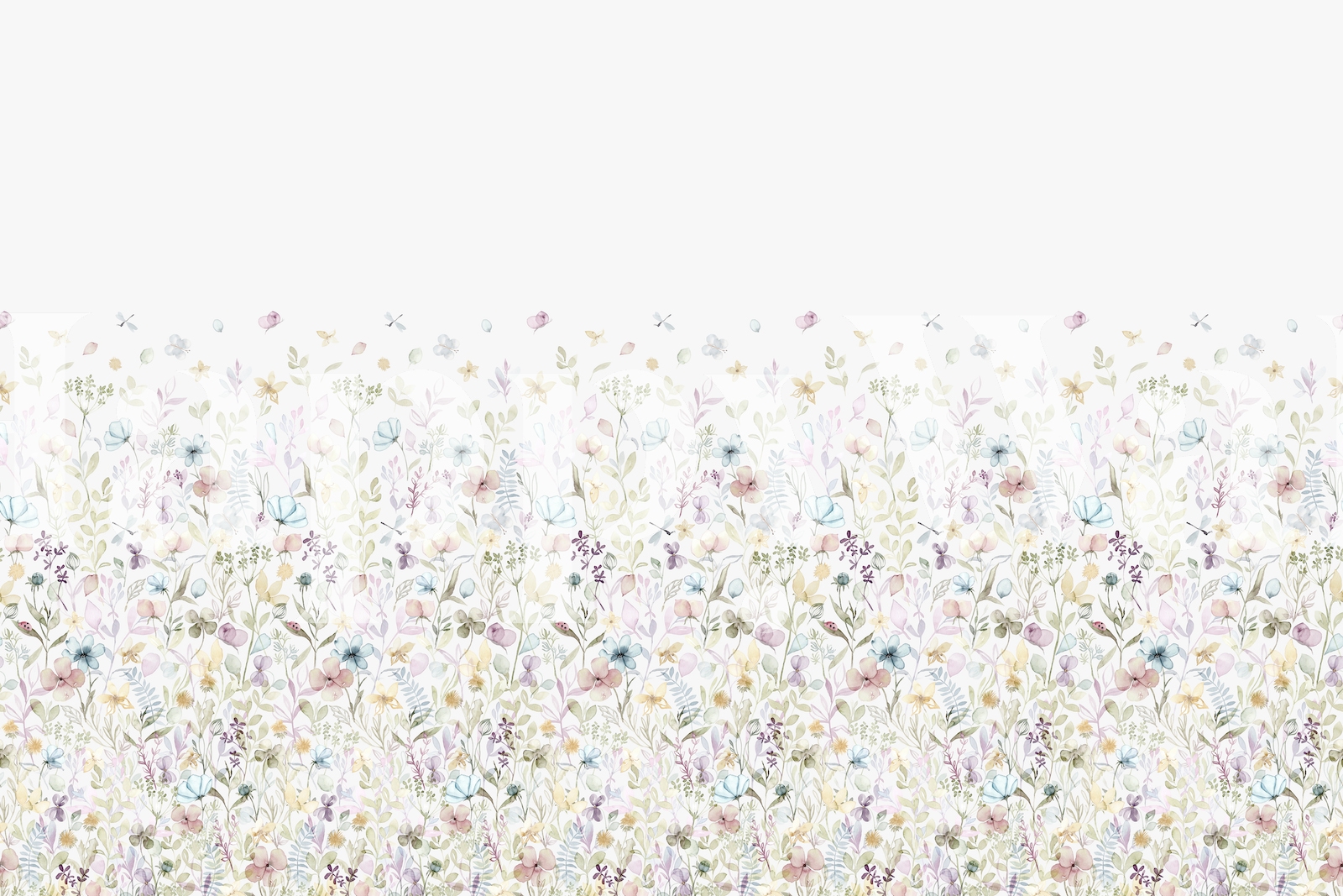 Pastel Floral Meadow Wallpaper