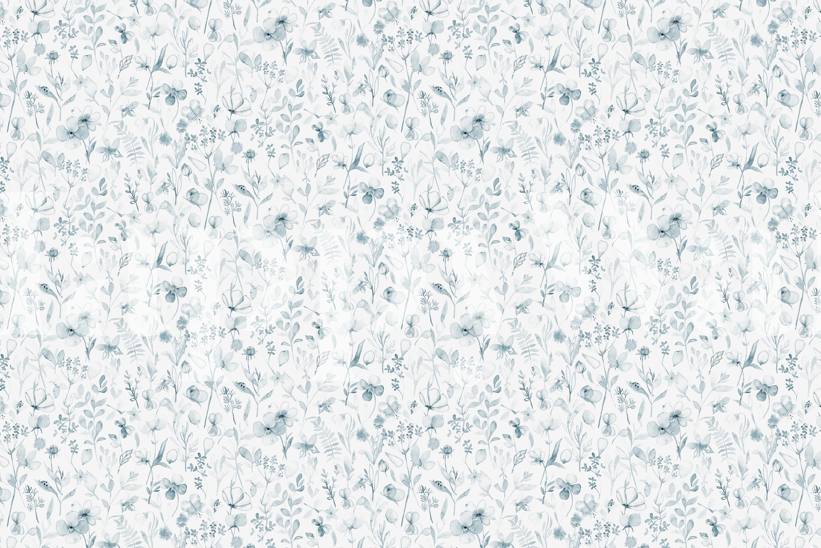 Spring Floral Meadow Soft Blue Wallpaper | Buy Now at Happywall