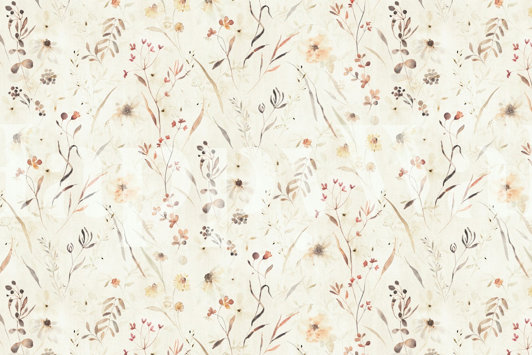 Neutral Botanicals Watercolor Floral Wallpaper | Buy Online at Happywall