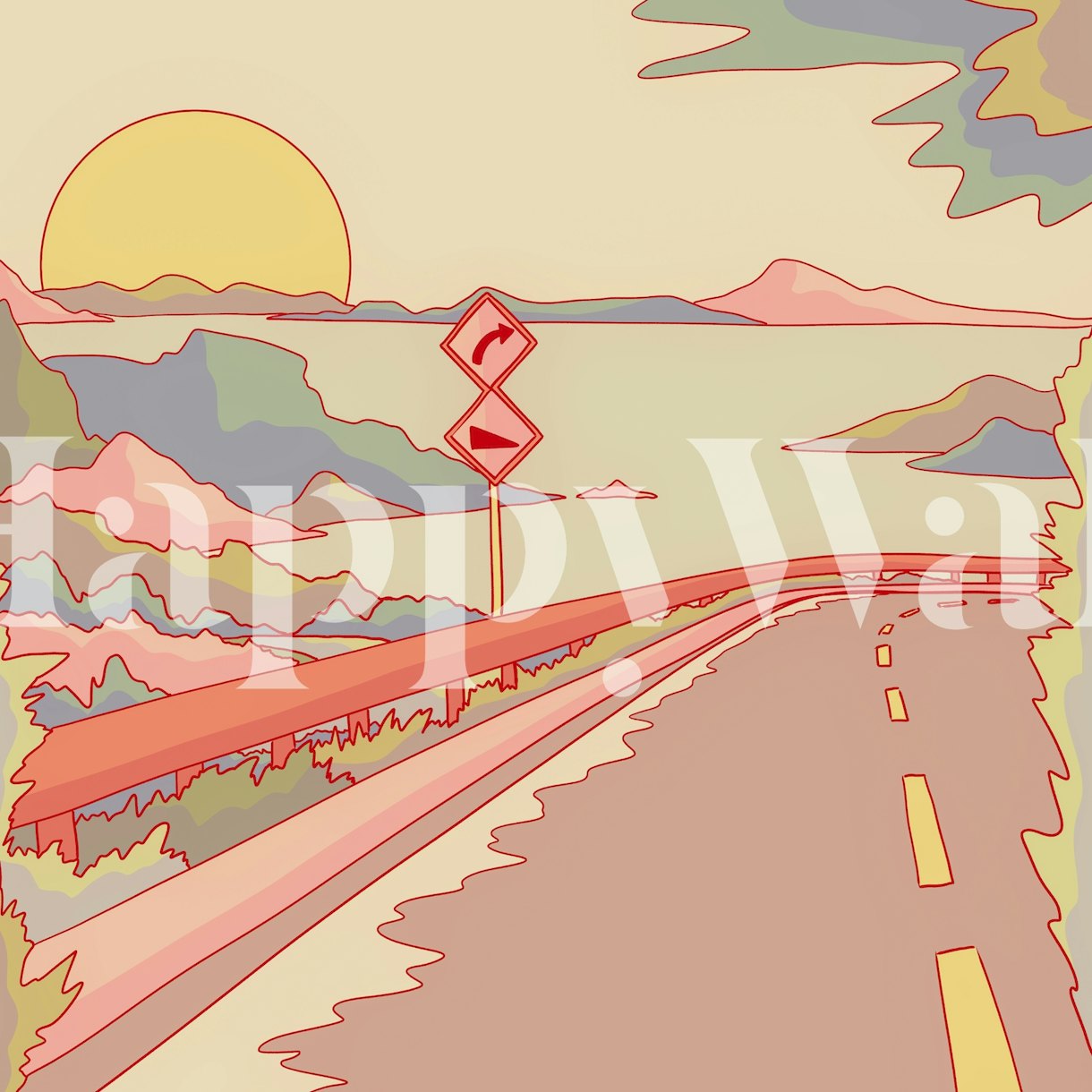 "The Island Road Wallpaper - Buy Stylish Wallpapers Online at Happywall ...