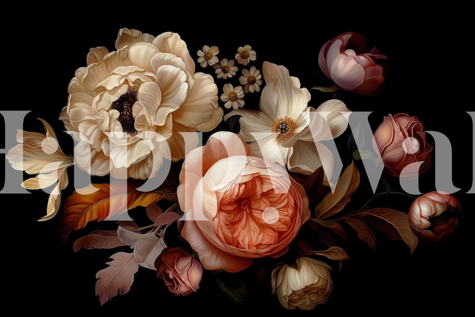 Dark Moody Baroque Flower Garden 1 Wallpaper | Buy Online