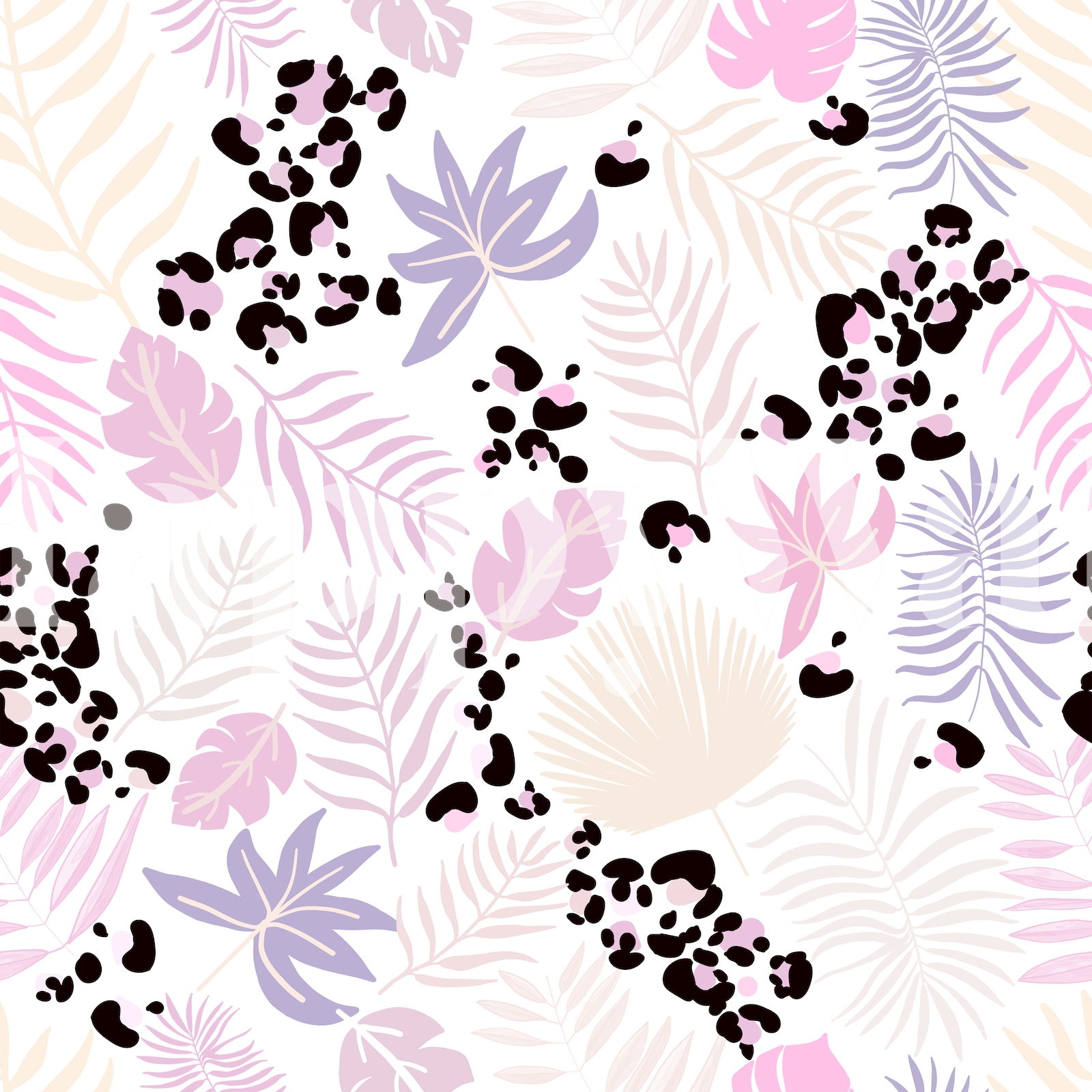 Leopard Print Tropical Wallpaper | happywall.com