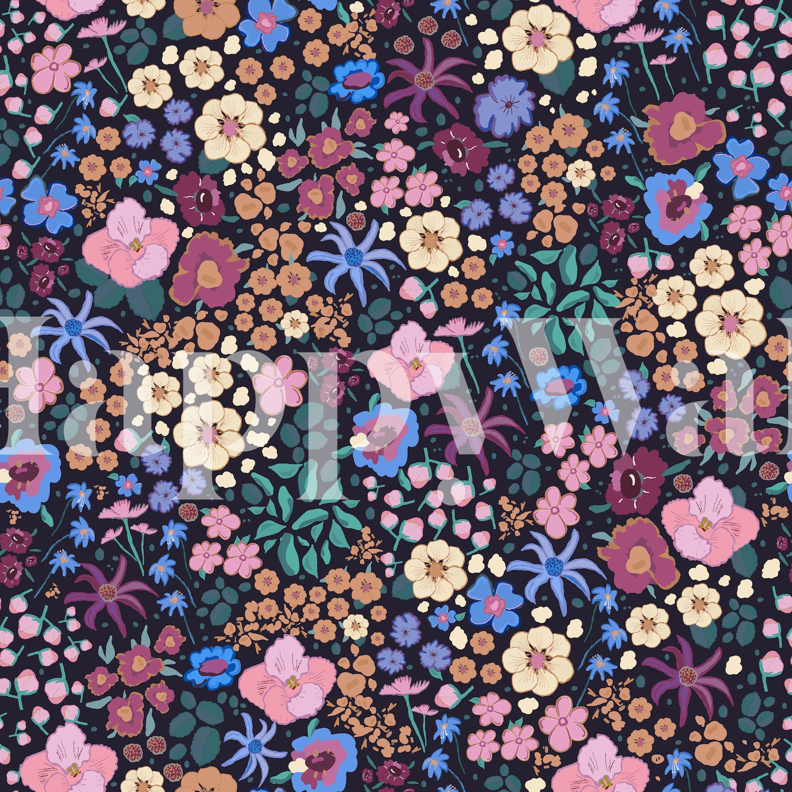 Ditsy Colorful Flower Wallpaper | Happywall