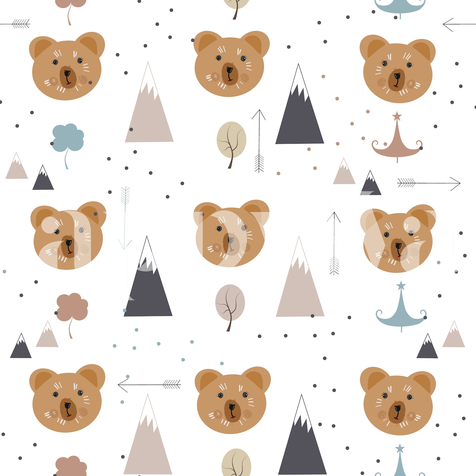 Seamless Kids Pattern Wallpaper - Happywall